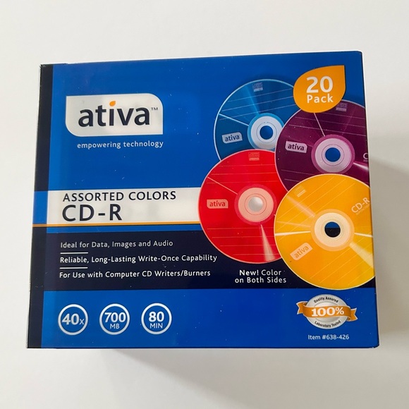 Ativa | Media | Ativa Cdr Assorted Colors 4x 700 Mb 80 Minute Jewel ...